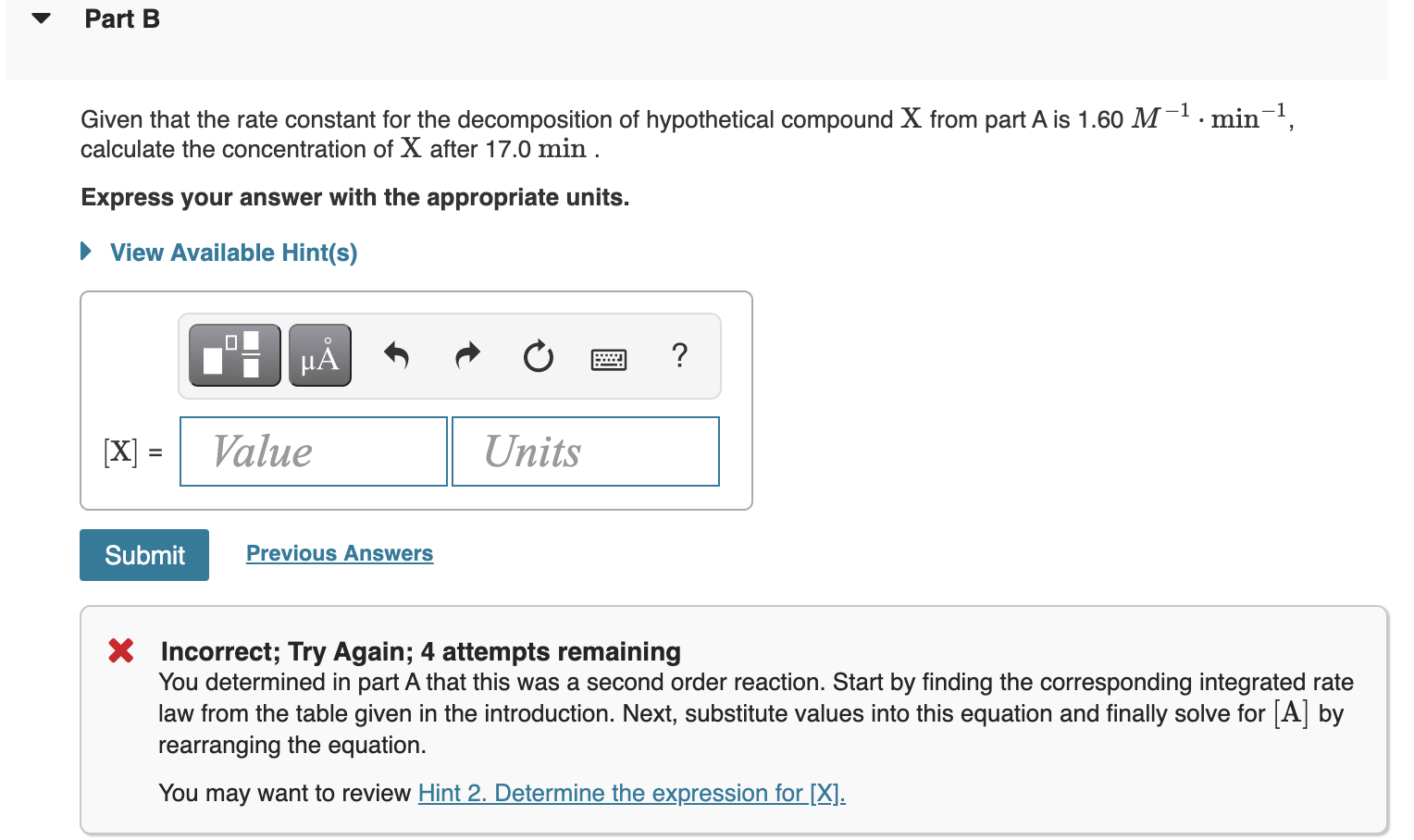 Solved Part A The integrated rate law is an equation that | Chegg.com