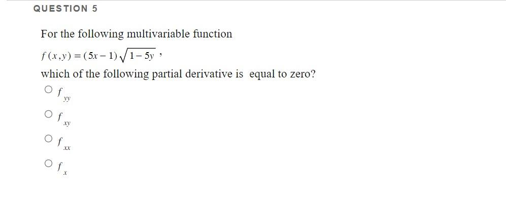 Solved For the following multivariable function | Chegg.com