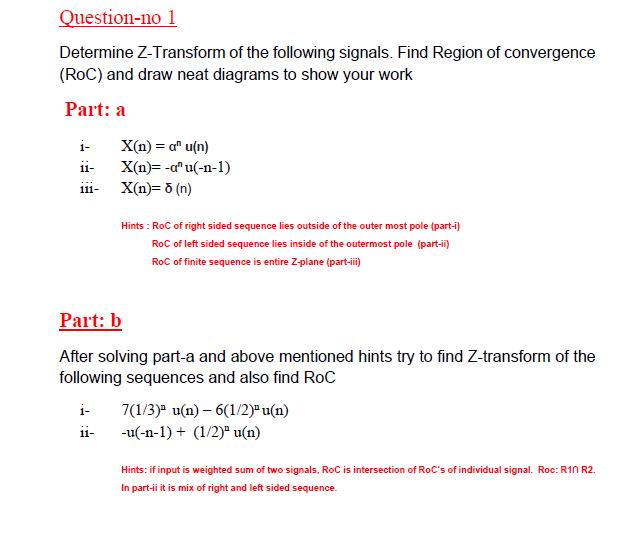 Solved Question-no 1 Determine Z-Transform of the following | Chegg.com