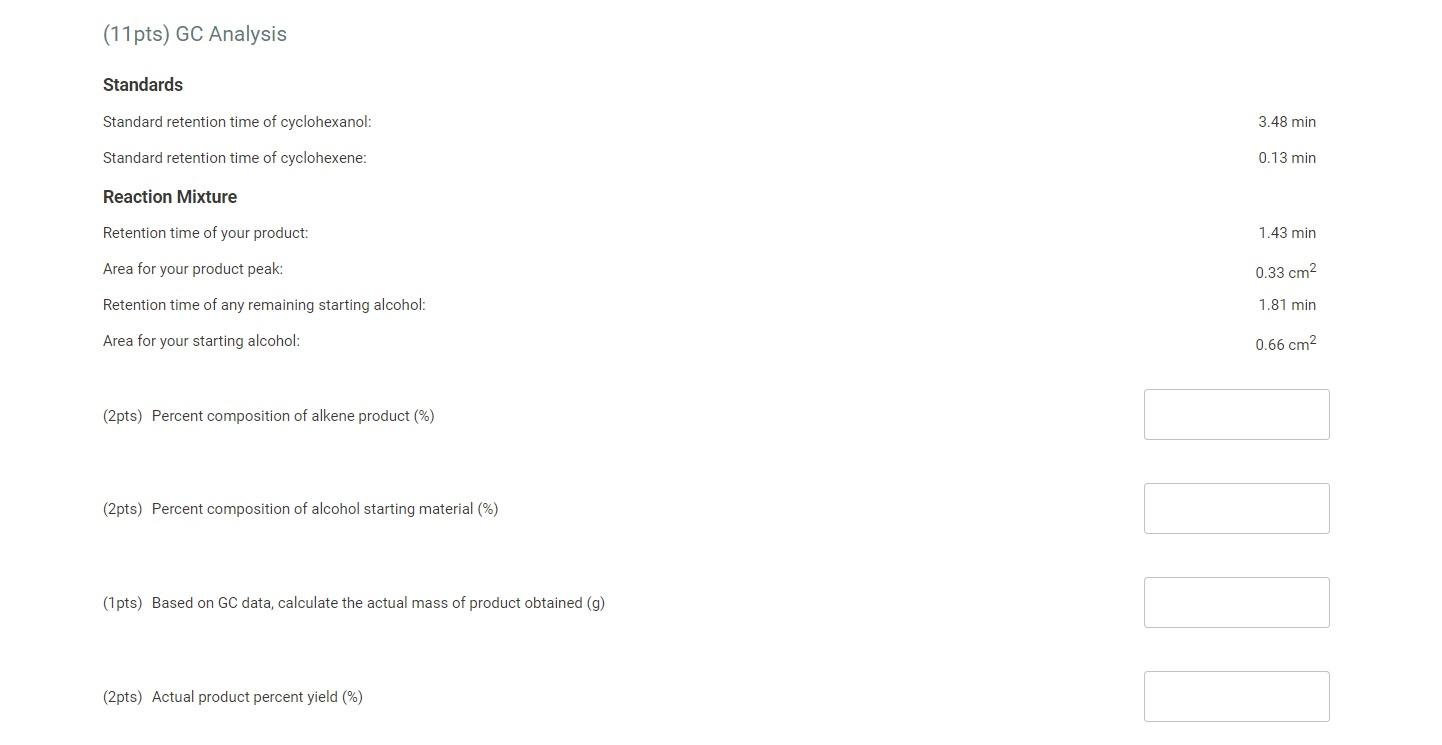 (11 pts) GC Analysis Standards Standard retention | Chegg.com
