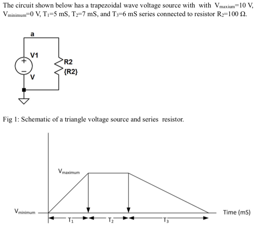 Solved The circuit shown below has a trapezoidal wave | Chegg.com