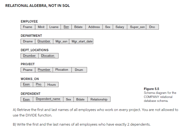 Solved A) Retrieve the first and last names of all employees | Chegg.com