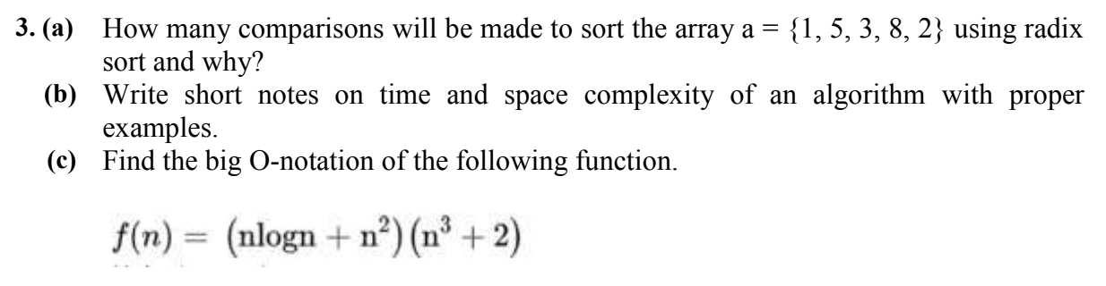 Solved Subject Name: Design and Analysis of Algorithm (Note: | Chegg.com