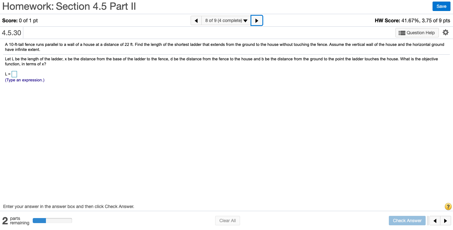 Solved Homework Section 4 5 Part Ii Save Score 0 Of 1 Pt 7
