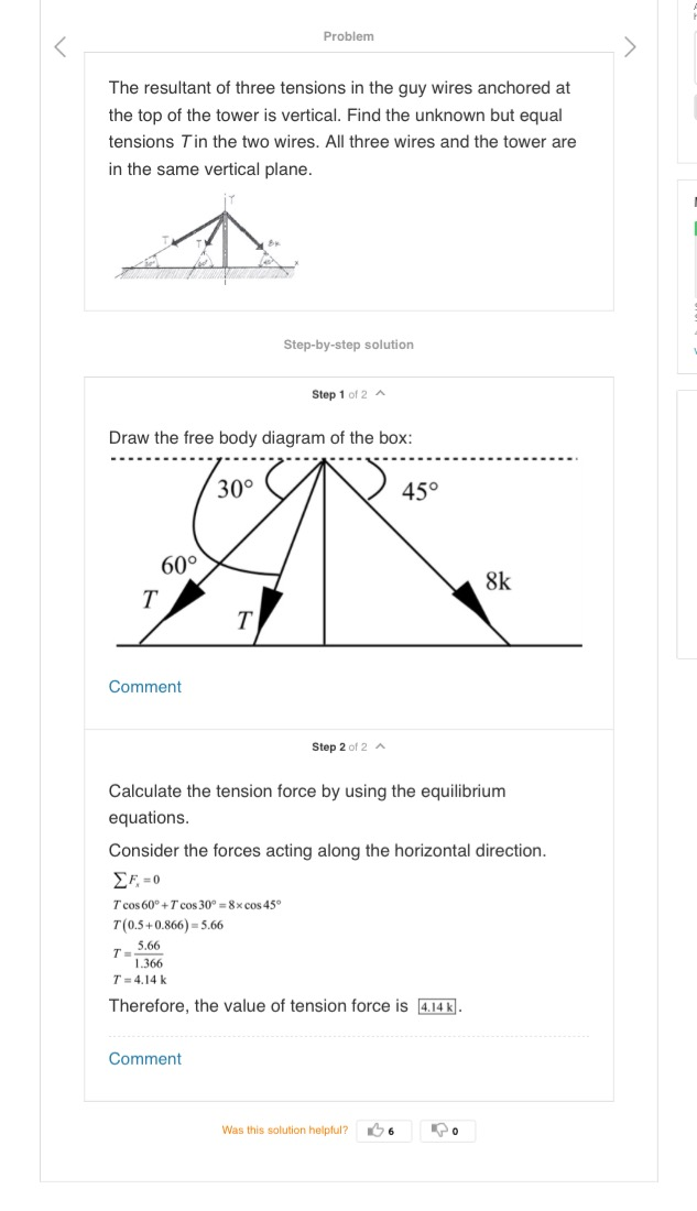 Problem The resultant of three tensions in the guy | Chegg.com