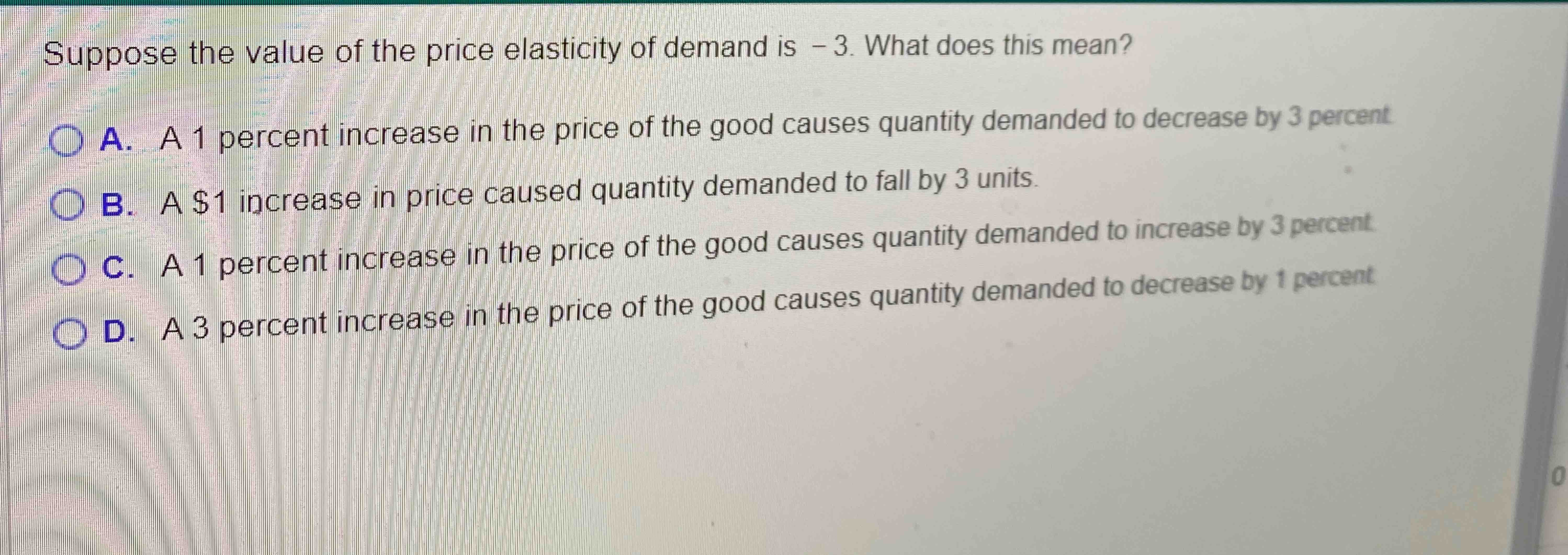 Solved Suppose the value of the price elasticity of demand | Chegg.com