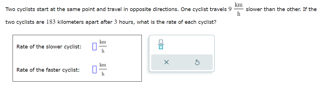 Solved Two cyclists start at the same point and travel in | Chegg.com