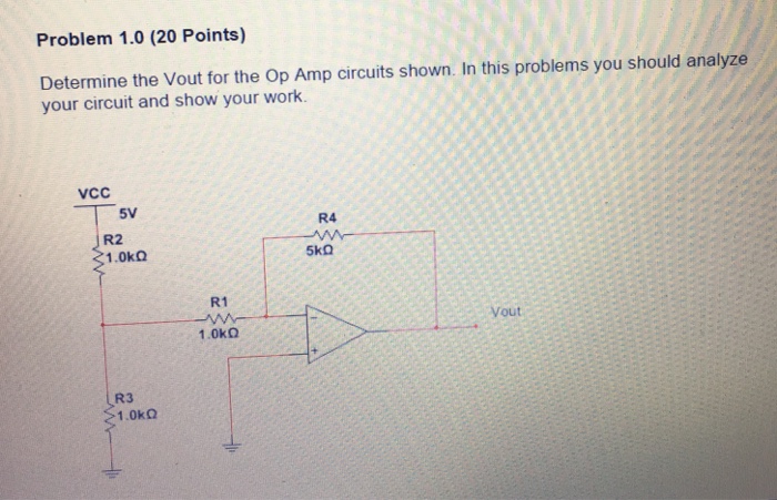 Solved Determine the Vout for the Op Amp circuits shown. In | Chegg.com