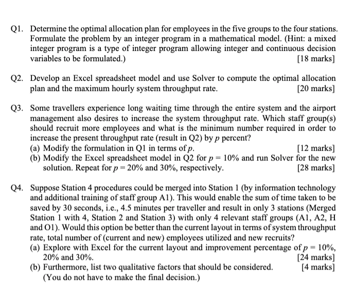 Q1. Determine the optimal allocation plan for | Chegg.com