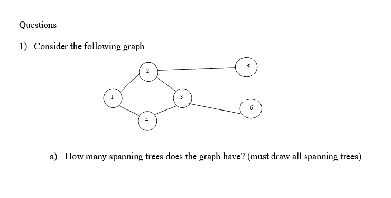 Questions 1) Consider the following graph a) How many | Chegg.com Questions 1) Consider the following graph a) How many | Chegg.com