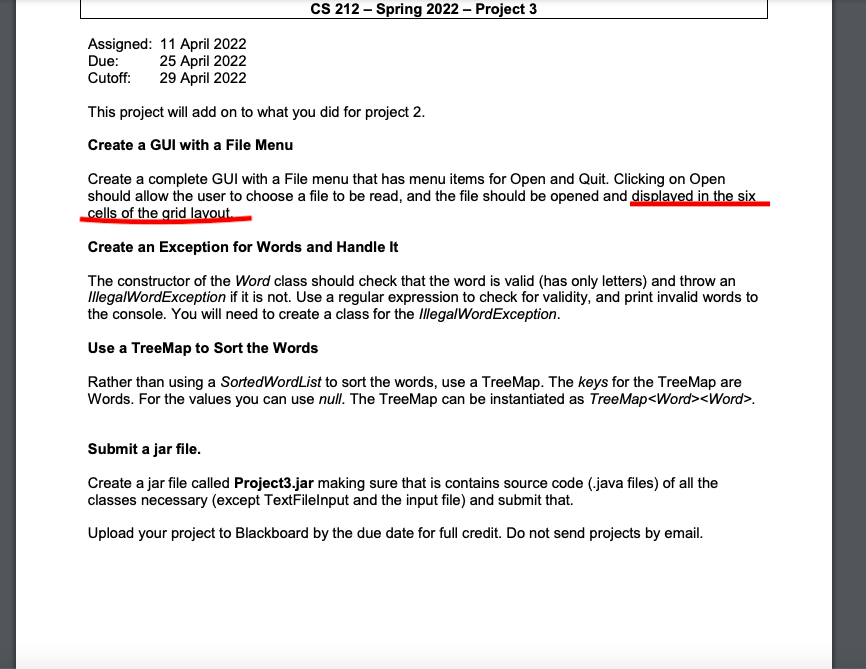 Solved CS 212 - Spring 2022 - Project 3 Assigned: 11 April | Chegg.com