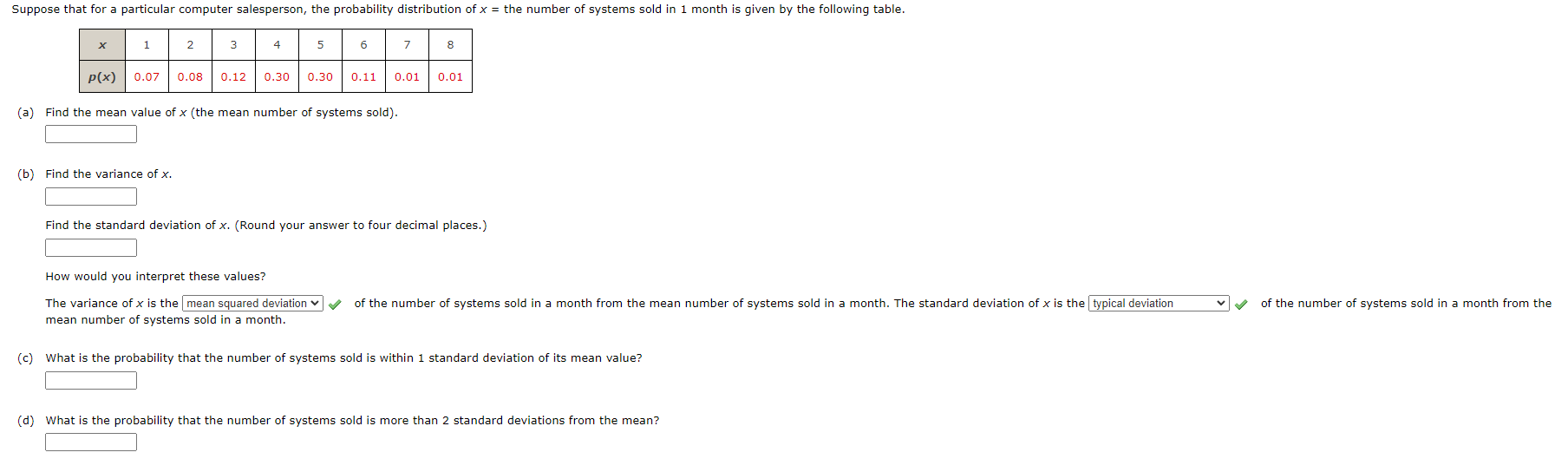 Solved Suppose that for a particular computer salesperson, | Chegg.com