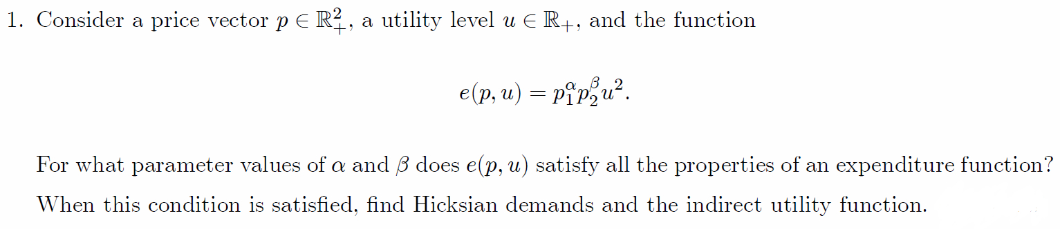 High Quality SOLUTION Consider a price vector pinR+2, ﻿a utility level | Chegg.com