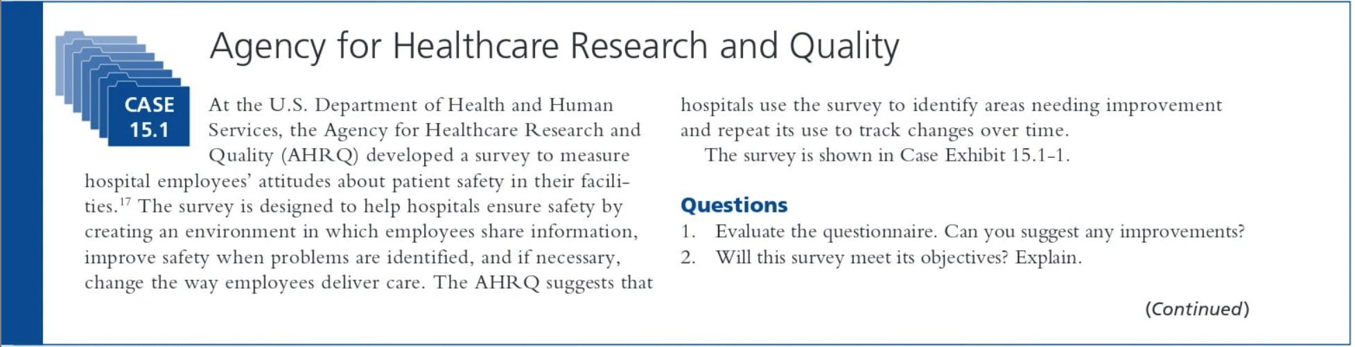Agency for Healthcare Research and Quality hospitals | Chegg.com