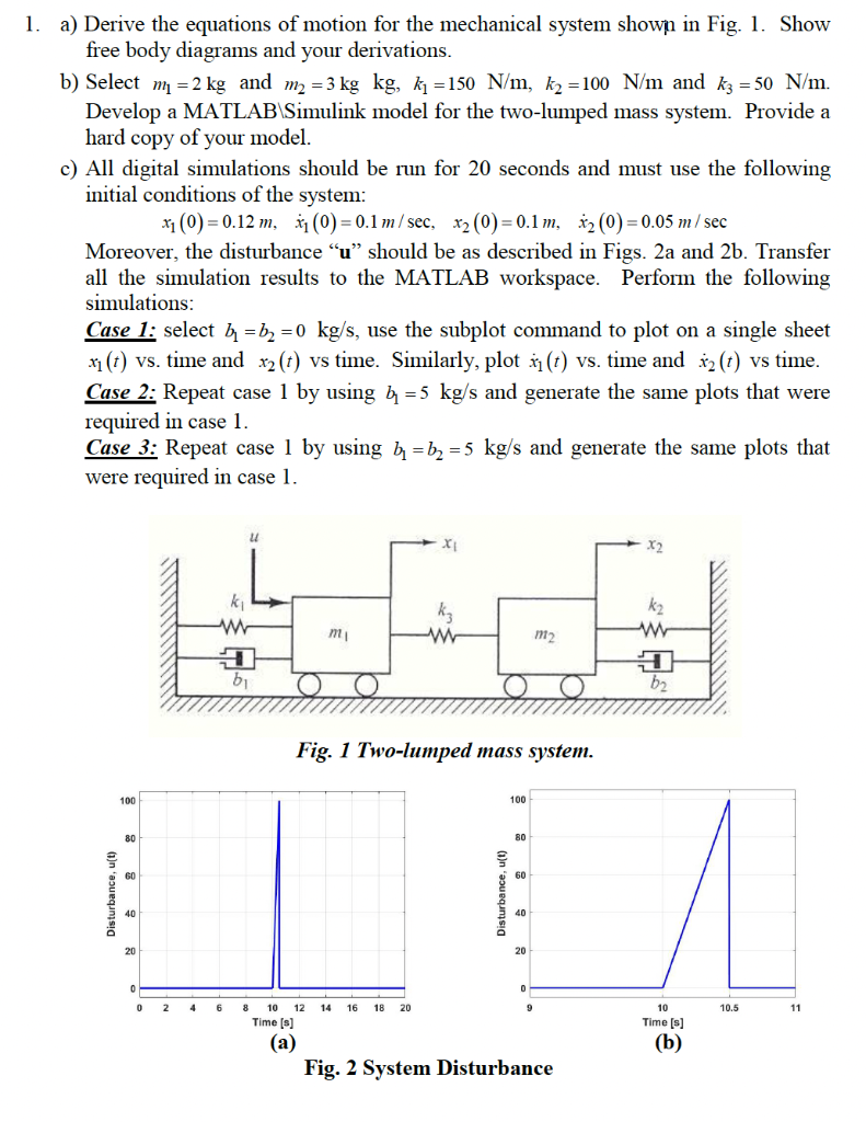 Solved 1 A Derive The Equations Of Motion For The