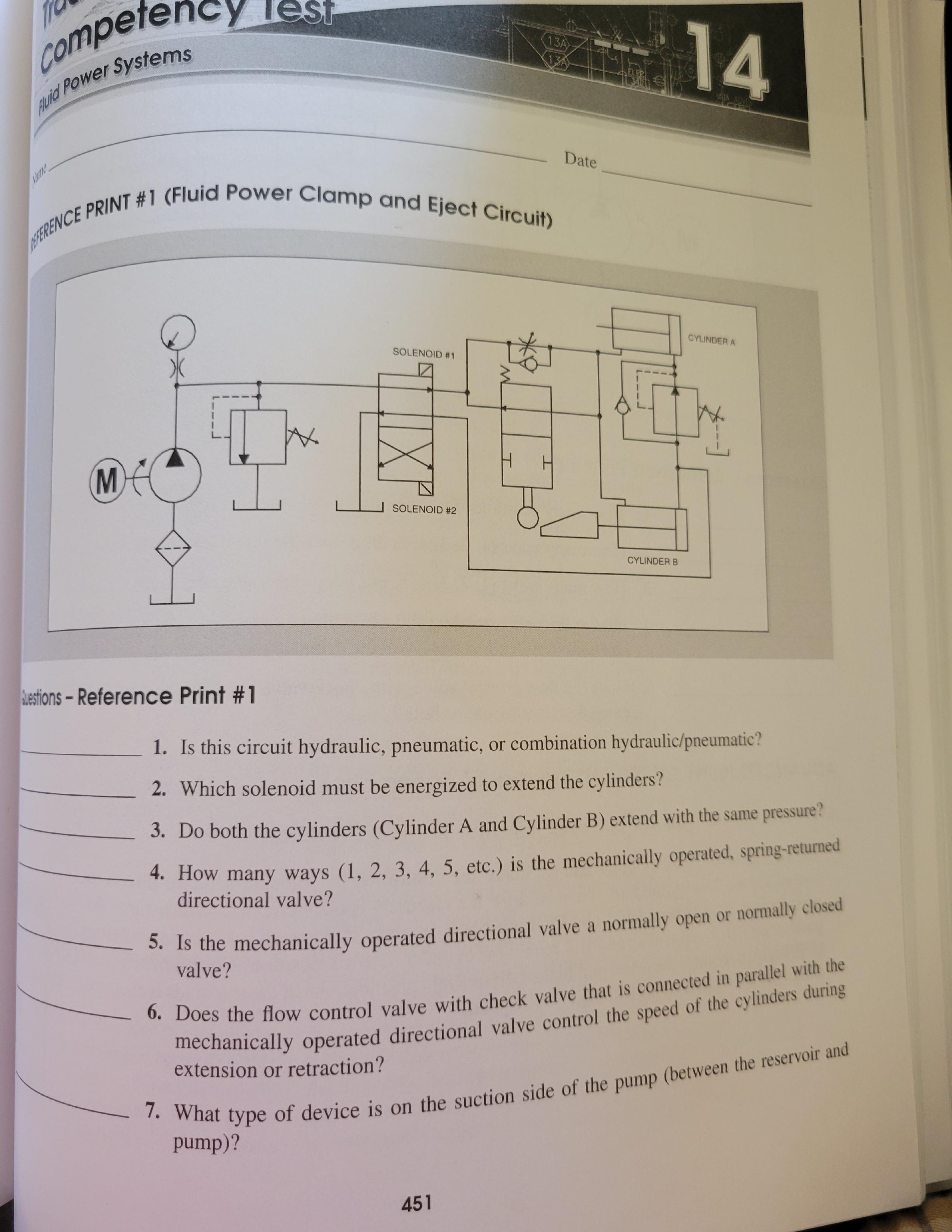 Solved EREE PRINT \# 1 (Fluid Power Clamp and Eject Circuit) | Chegg.com