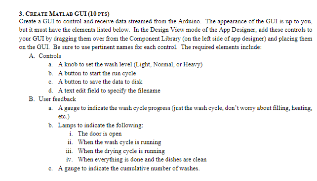 3. CREATE MATLAB GUI (10 PTS) solve using | Chegg.com