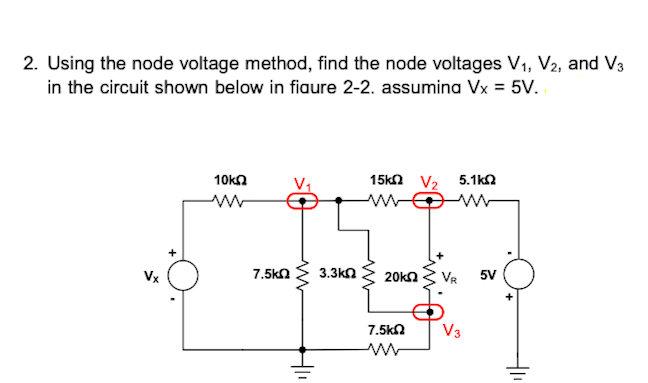 Solved 2. Using the node voltage method, find the node | Chegg.com