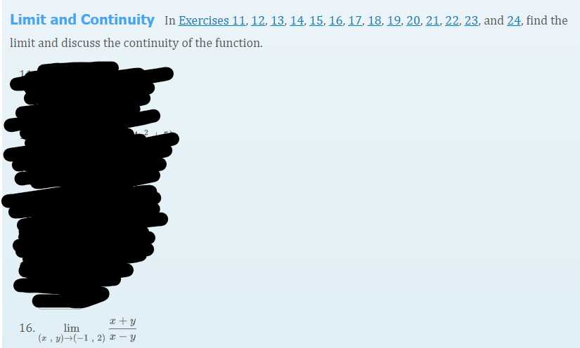 Solved Limit and Continuity In Exercises | Chegg.com