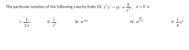Solved The particular solution of the following Cauchy-Euler | Chegg.com