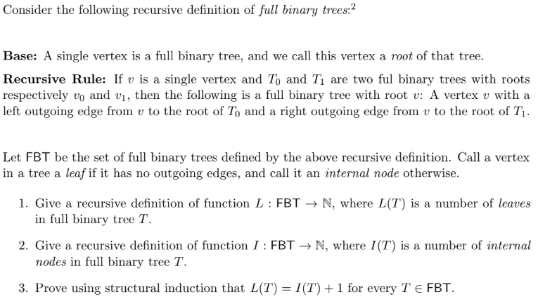 Solved Consider the following recursive definition of full | Chegg.com