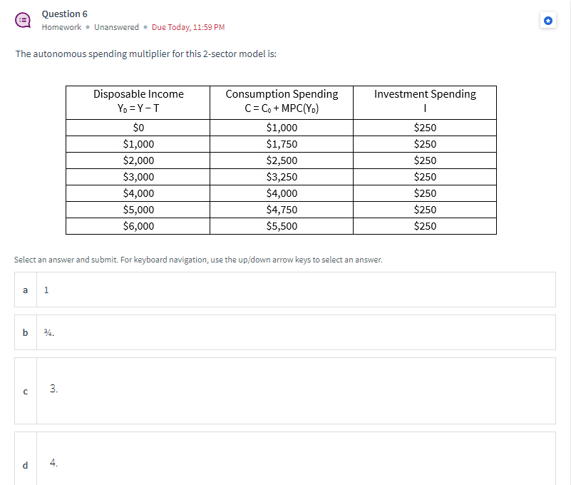 Solved Equilibrium in this 2-sector model is at income equal | Chegg.com