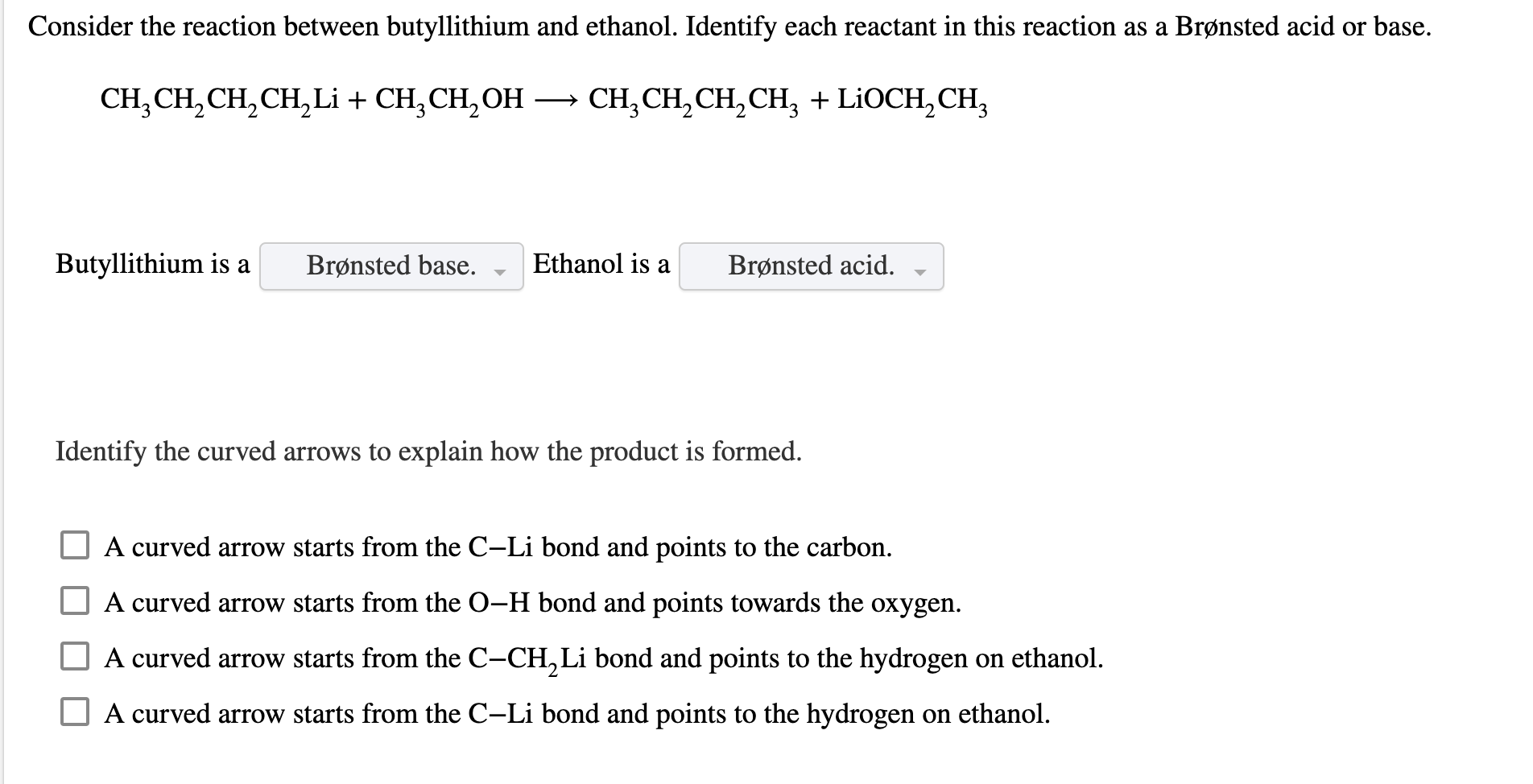 Solved Consider the reaction between butyllithium and | Chegg.com