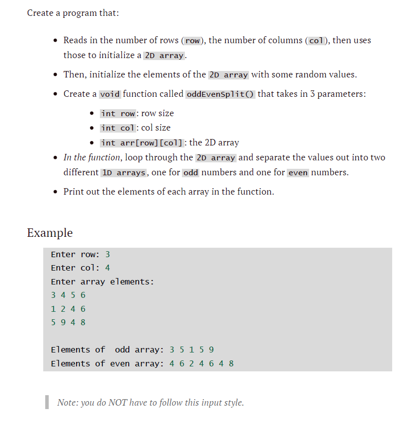 Solved Create a program that: • Reads in the number of rows | Chegg.com