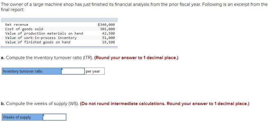 Solved The owner of a large machine shop has just finished | Chegg.com