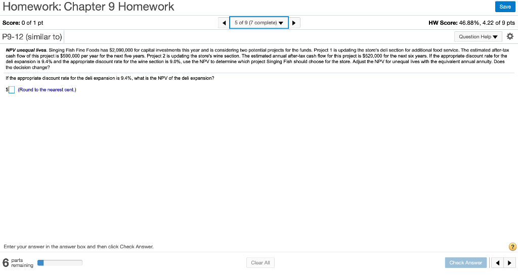 Solved Homework Chapter 9 Homework Save Score 0 Of 1 Pt 5
