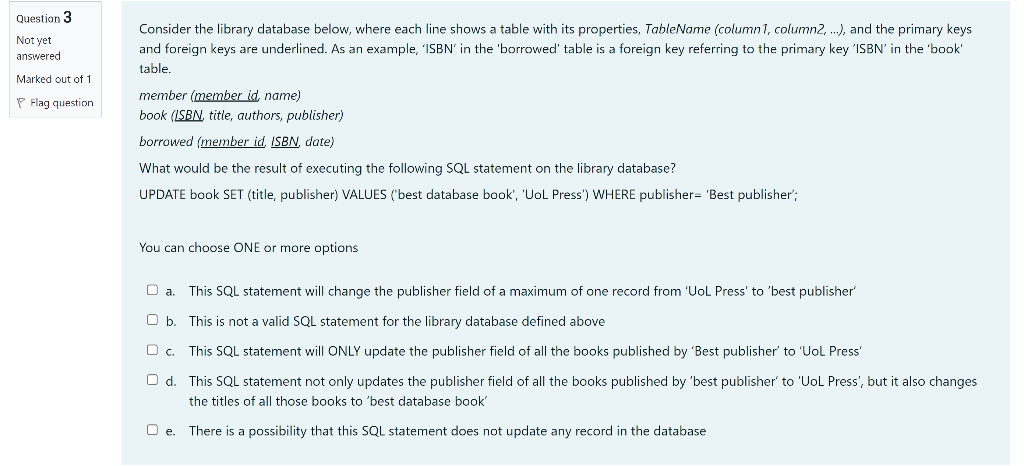 Solved Question 3 Not yet answered Consider the library | Chegg.com