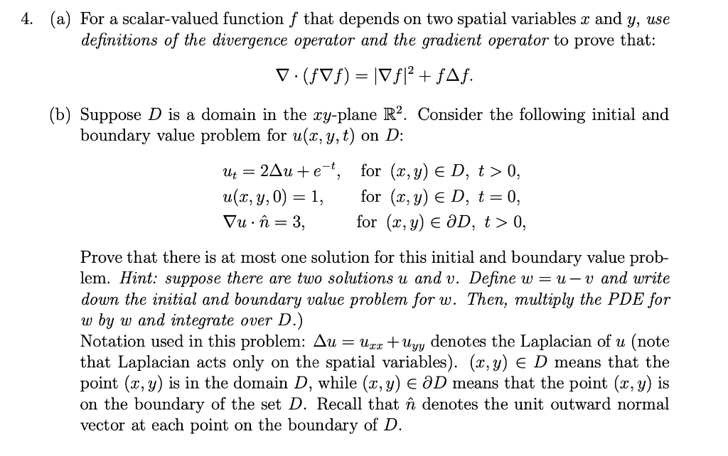 Solved A For A Scalar Valued Function F That Depends On