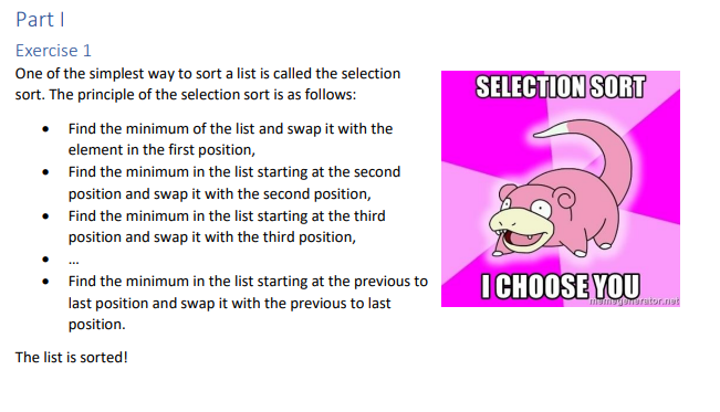 Solved Exercise 1 One of the simplest way to sort a list is | Chegg.com