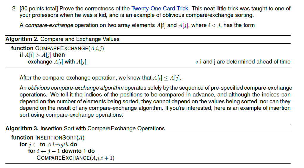 Solved 2. [30 points total] Prove the correctness of the | Chegg.com
