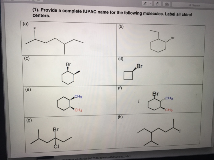 Solved Provide a complete lUPAC name for the following | Chegg.com