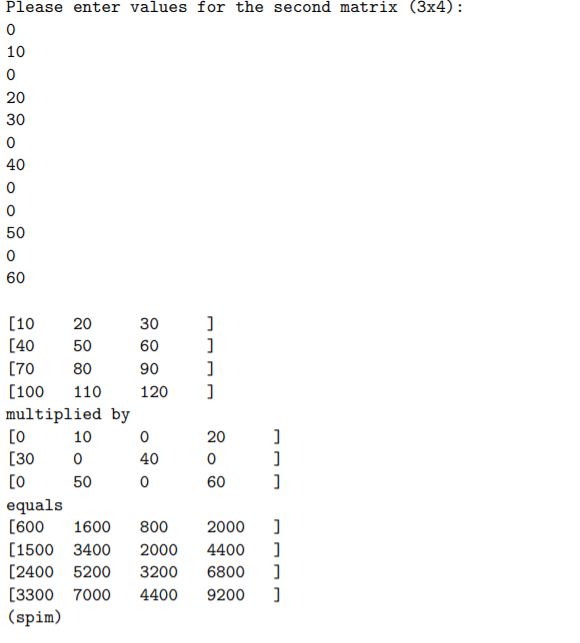 Implement matrix multiplication, this time using | Chegg.com