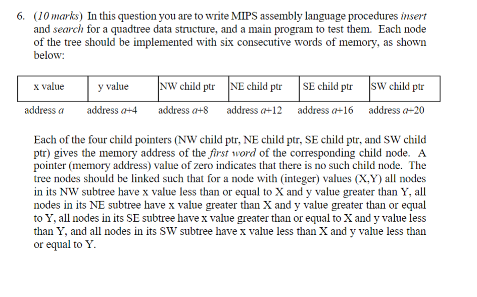 Solved 6. (10 marks) In this question you are to write MIPS | Chegg.com