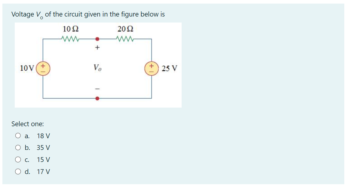 Solved Voltage Vo of the circuit given in the figure below | Chegg.com