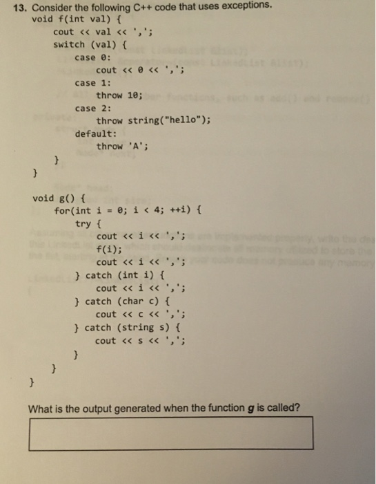 Solved 13. Consider the following C++ code that uses | Chegg.com