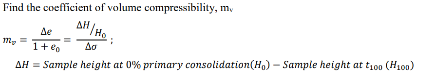 Solved Find the coefficient of volume compressibility, my AH | Chegg.com