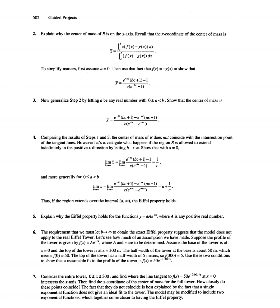Solved The exponential Eiffel Tower 501 Guided Project 72: | Chegg.com