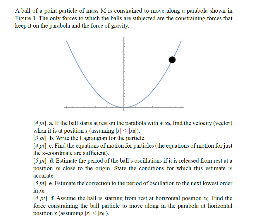 Solved A ball of a point particle of mass M ﻿is constrained | Chegg.com