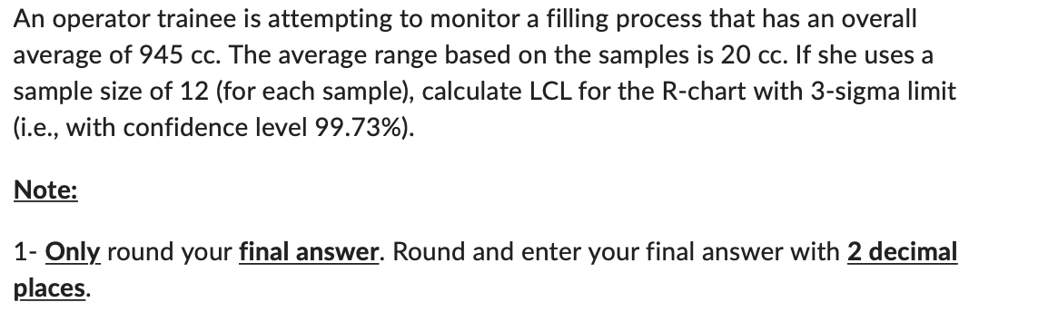 Solved An operator trainee is attempting to monitor a | Chegg.com