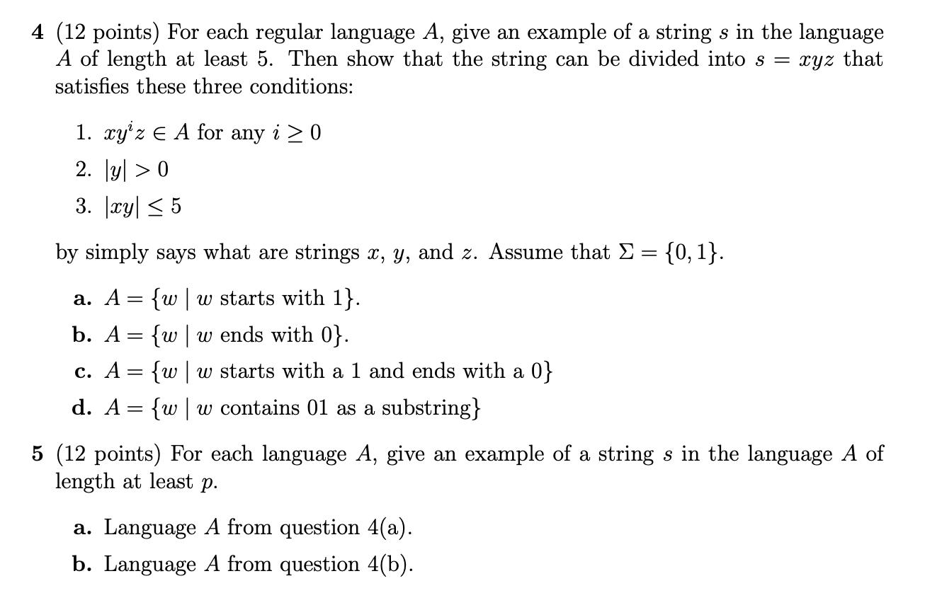 Solved 1 (10 points) Let S = {0,1}. Use the method discussed | Chegg.com