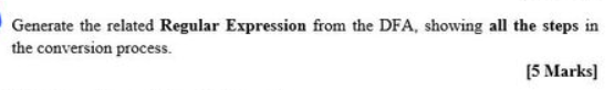 Generate the related Regular Expression from the DFA, | Chegg.com