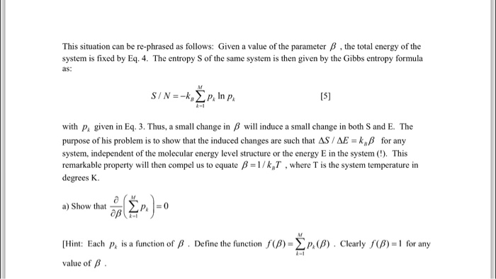 Solved 2) A system consists of N distinguishable molecules. | Chegg.com