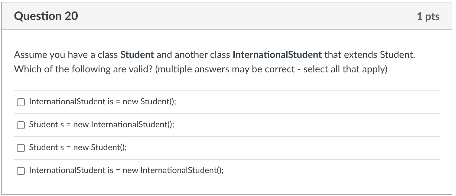 Solved Question 15 1 pts How many student objects are | Chegg.com