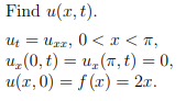 Solved Find u(x,t). ut=uxx,0 | Chegg.com