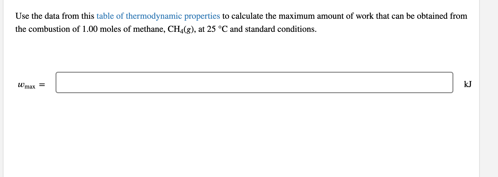 Solved Use the data from this table of thermodynamic | Chegg.com