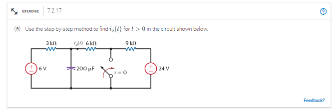 Solved a) Use the step-by-step method to find io(t) for t>0 | Chegg.com